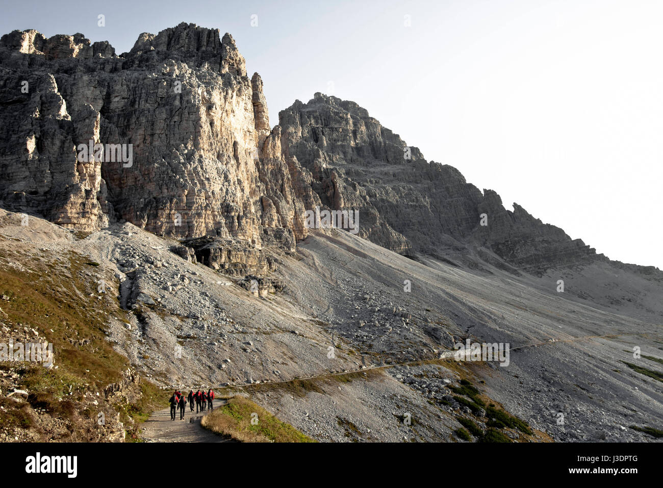 Climbing on the Cima Grande in the Dolomites Stock Photo - Alamy