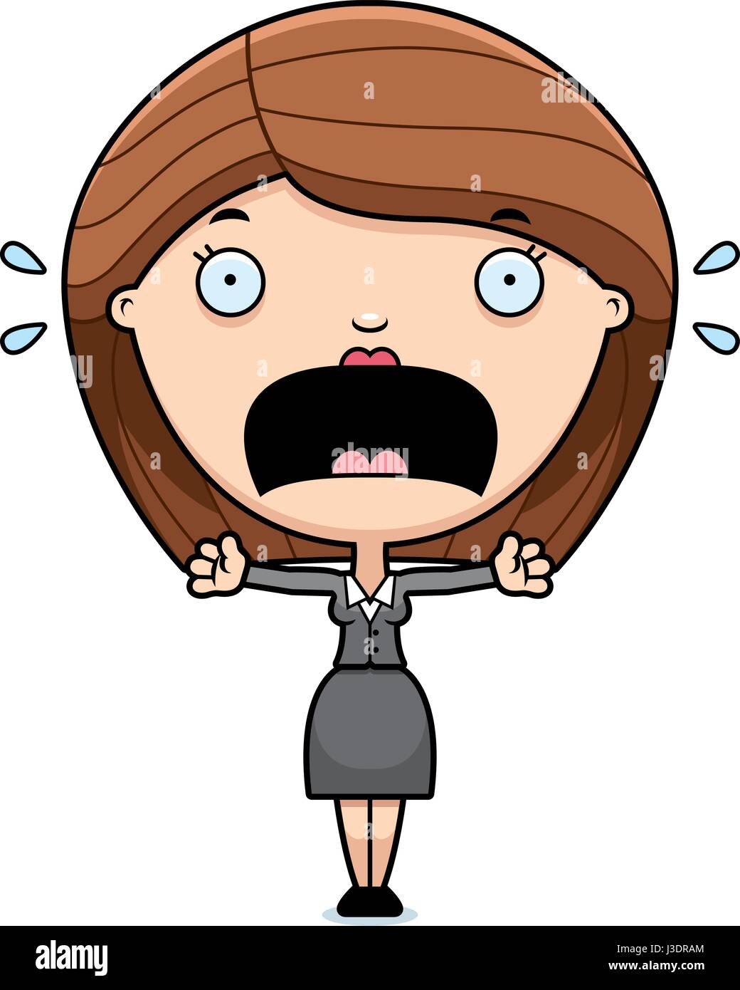 A cartoon illustration of a business woman looking scared Stock Vector ...