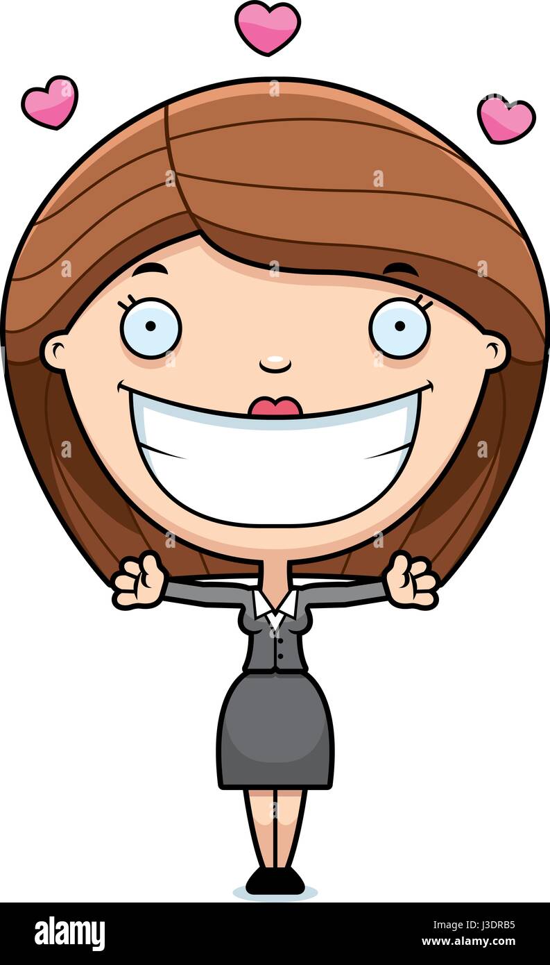 A cartoon illustration of a business woman ready to give a hug Stock ...