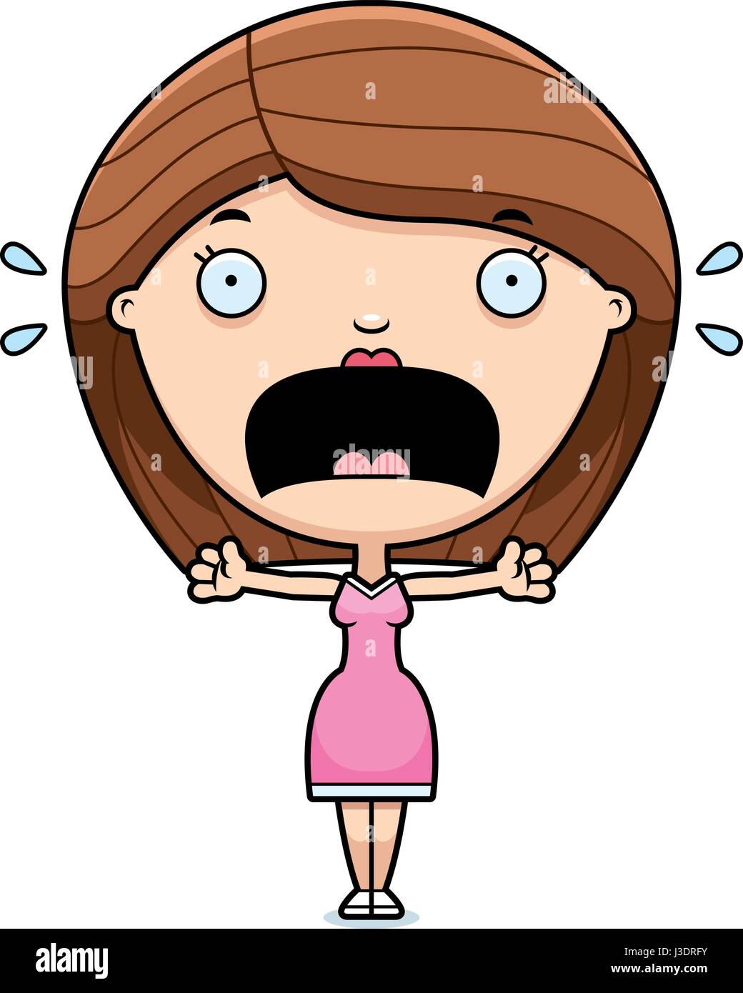 A cartoon illustration of a woman looking scared Stock Vector Image ...