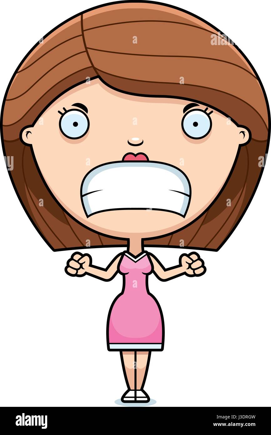 A cartoon illustration of a woman looking angry Stock Vector Image ...
