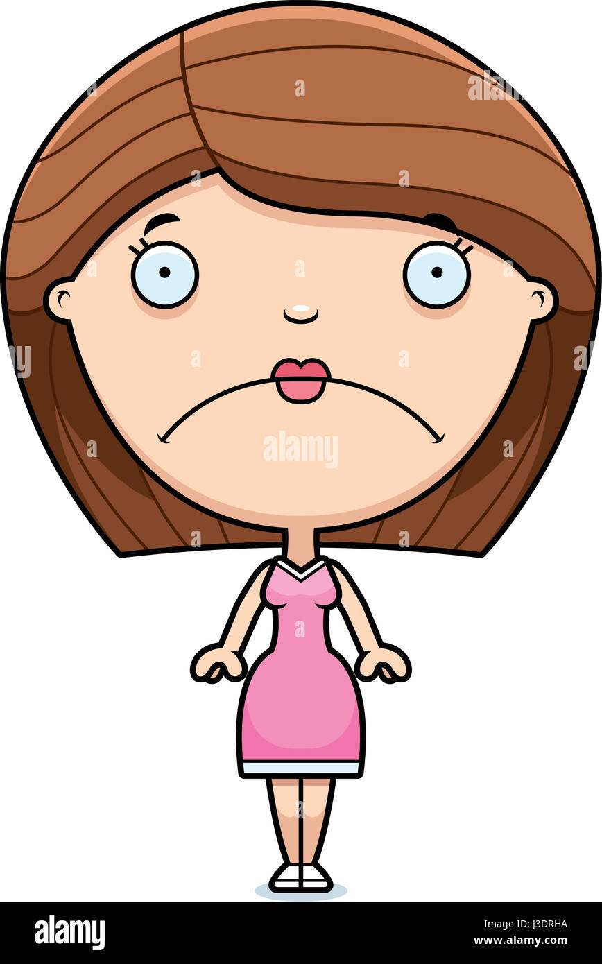 A cartoon illustration of a woman looking sad Stock Vector Image & Art ...