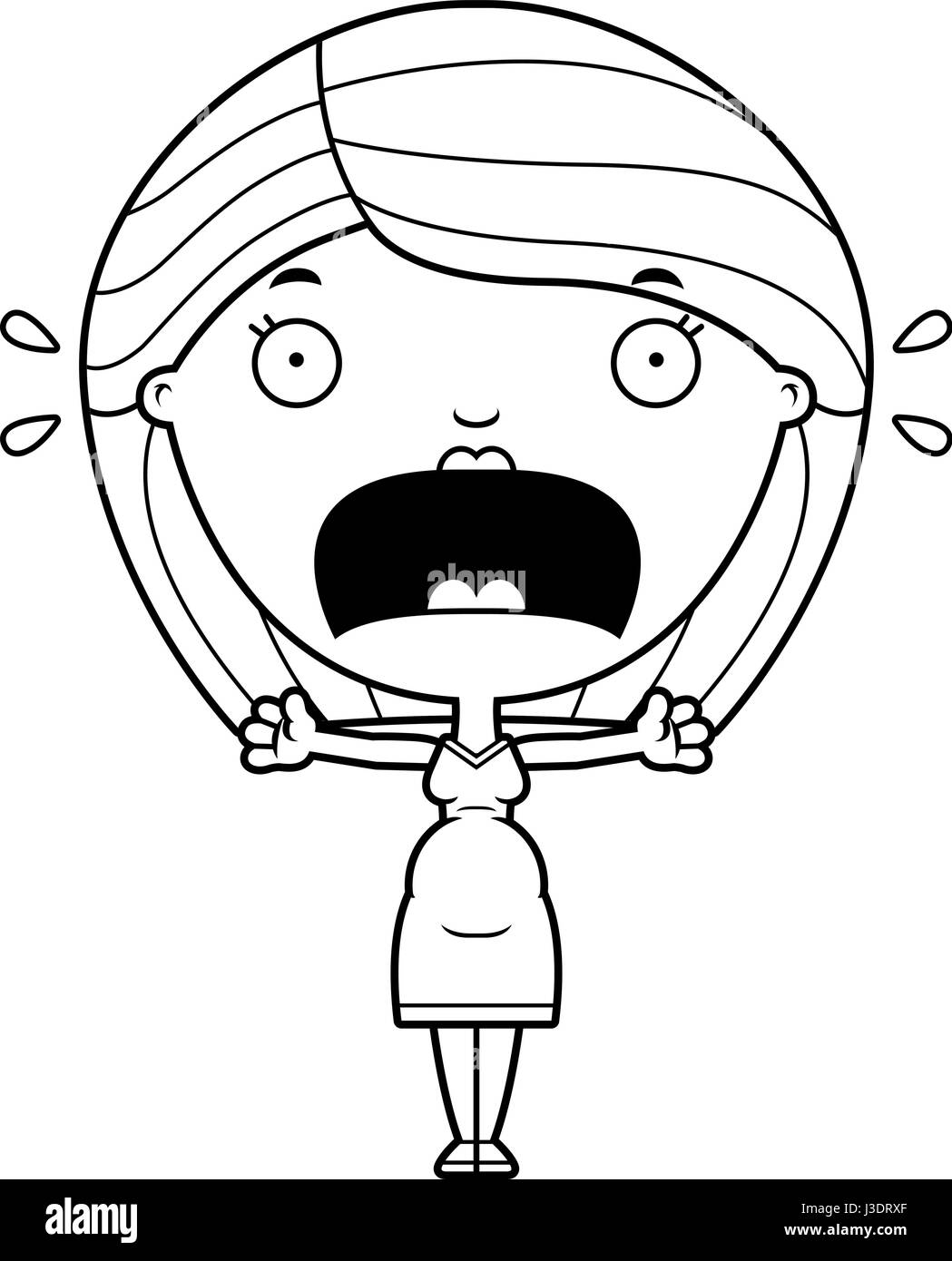 A cartoon illustration of a pregnant woman looking scared Stock Vector ...