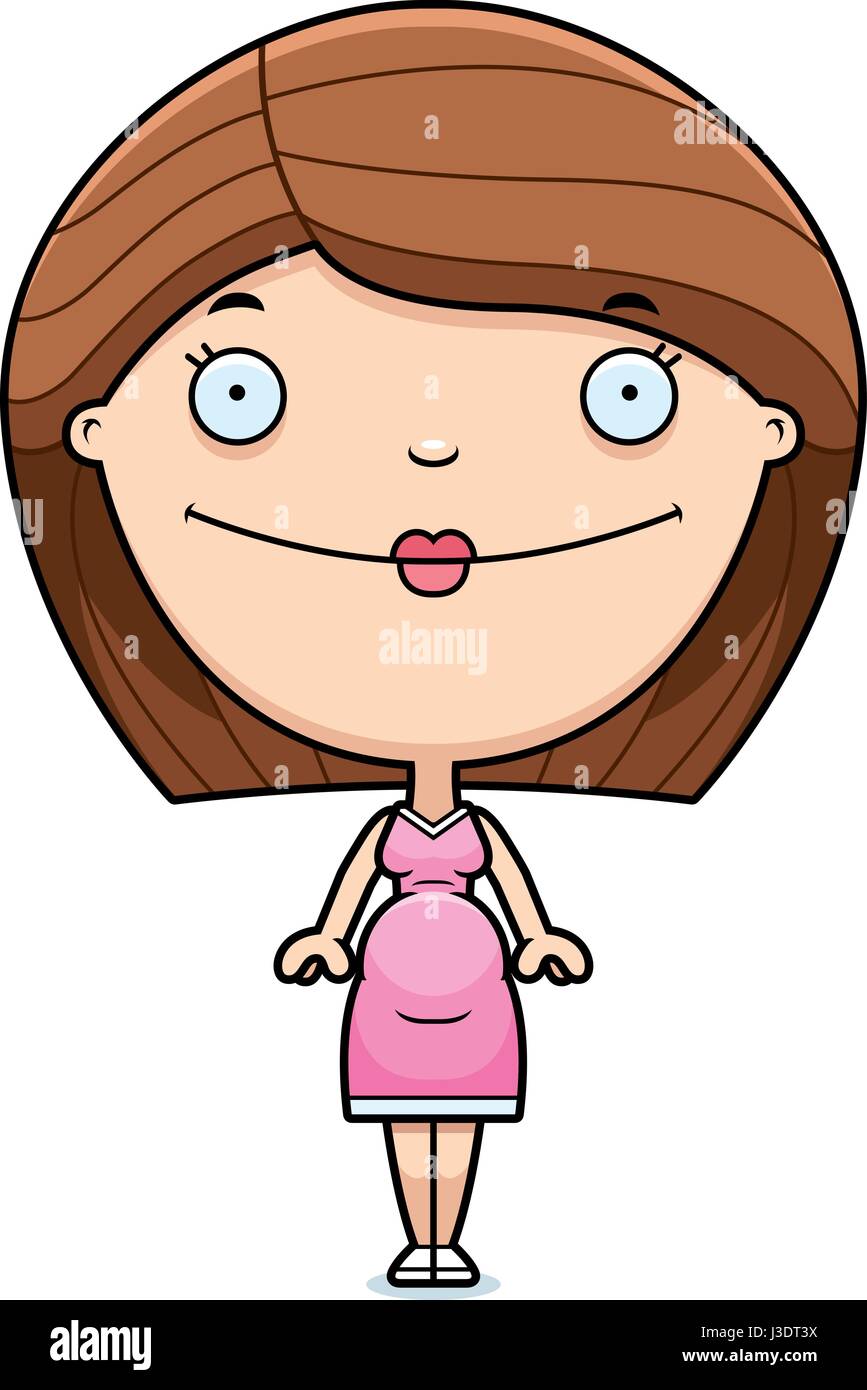 Excited Lady Cartoon