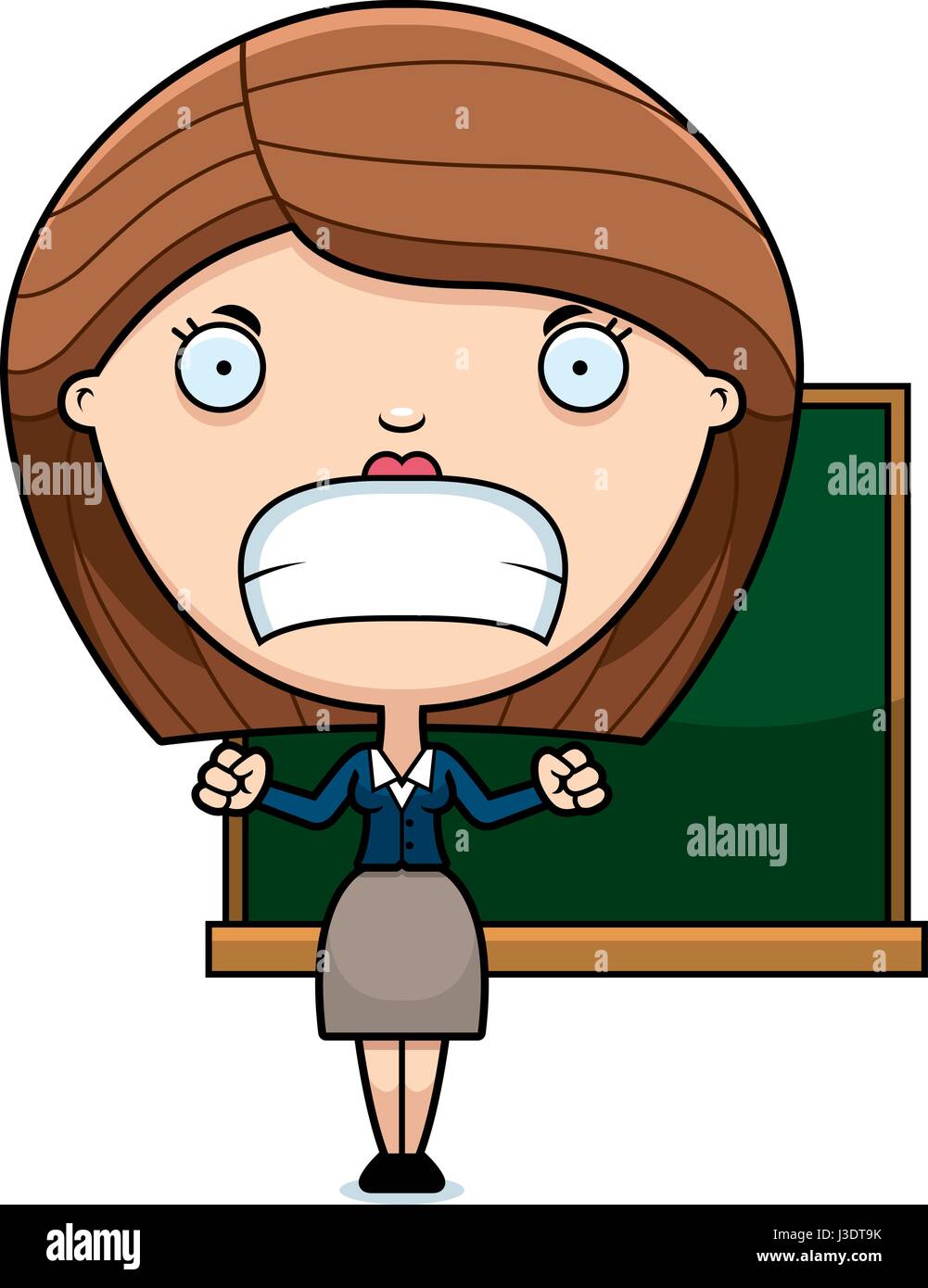 A cartoon illustration of a teacher looking angry Stock Vector Image ...