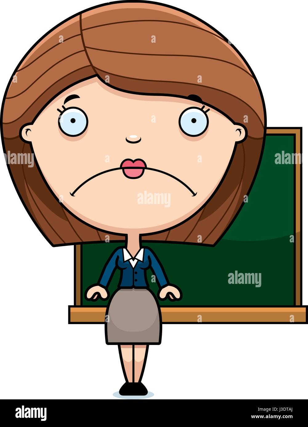 A cartoon illustration of a teacher looking sad Stock Vector Image ...