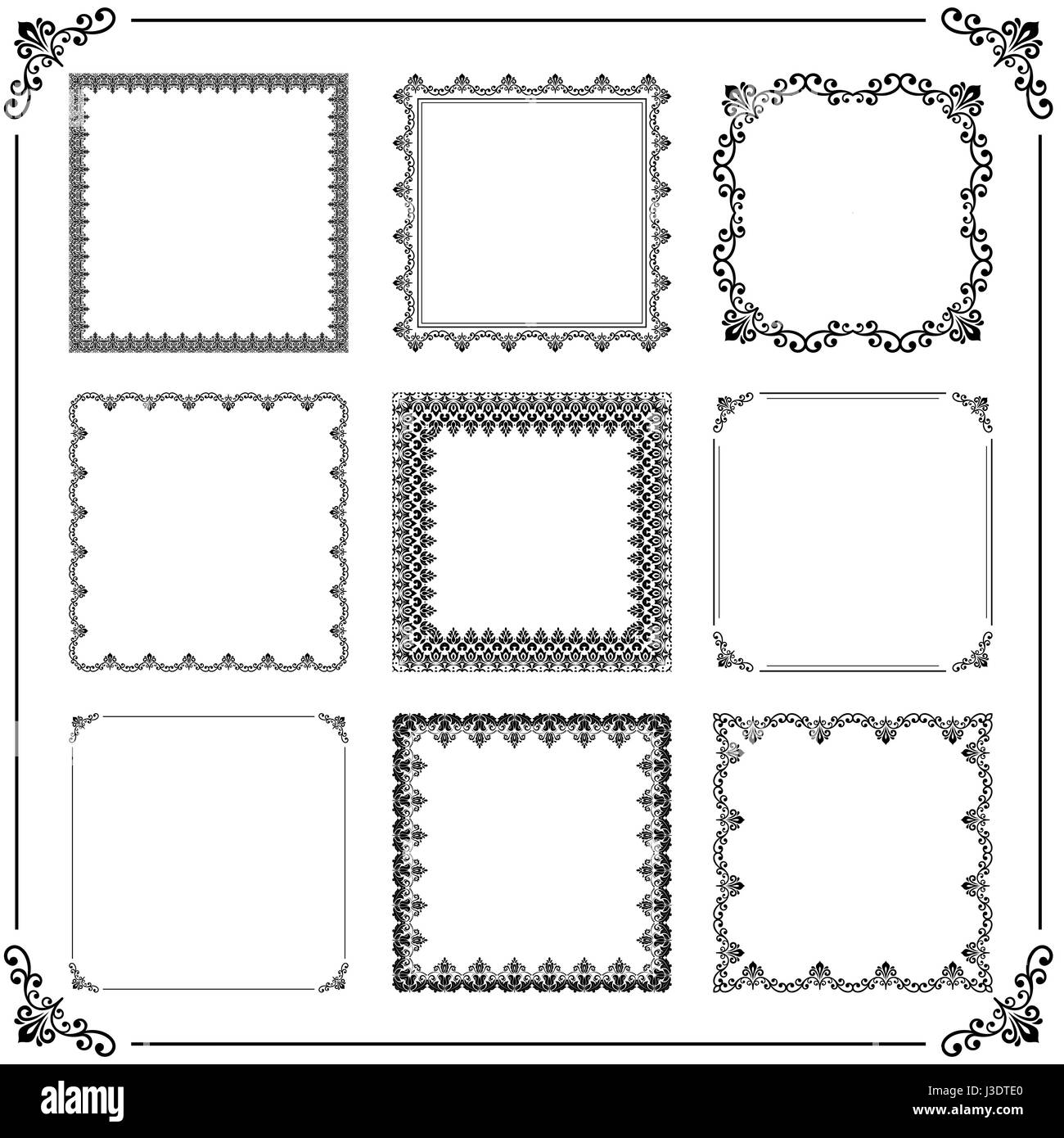 Square border logo vector Black and White Stock Photos & Images - Alamy