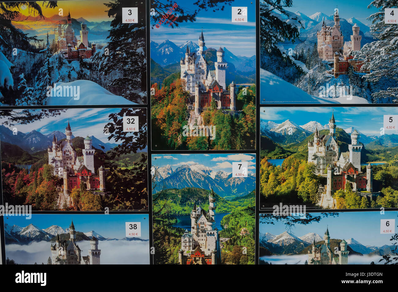 GERMANY. Bavaria. 2016. Posters of Neuschwanstein Castle Stock Photo ...