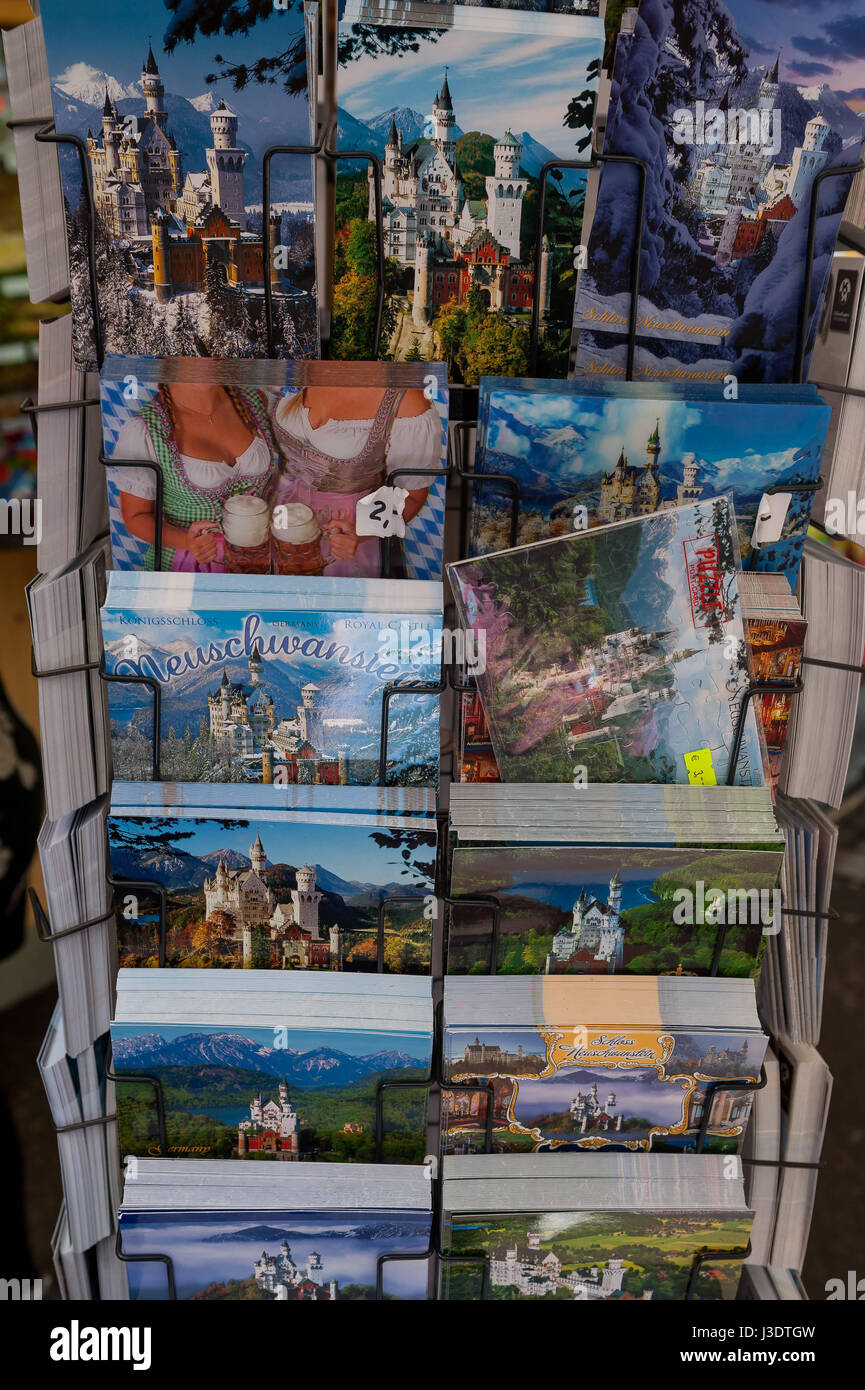 GERMANY. Bavaria. 2016. Postcards of Neuschwanstein Castle Stock Photo ...