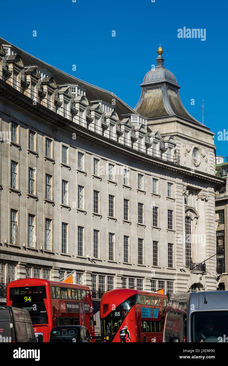 Building architecture on Regent Street in central London, England, U.K ...