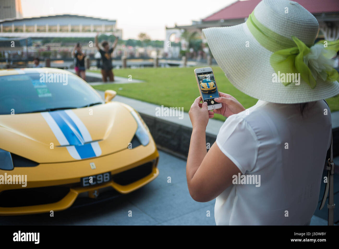 Singapore, Republic of Singapore, 2016, Yellow Ferrari Stock Photo - Alamy