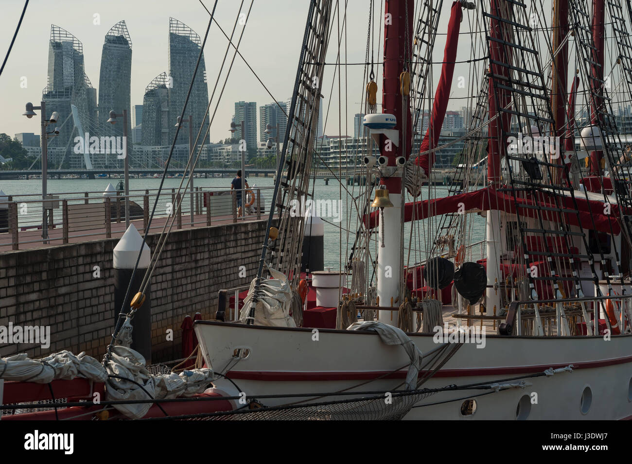 Singapore, Republic of Singapore, 2016, Sailing ship in Sentosa Stock ...