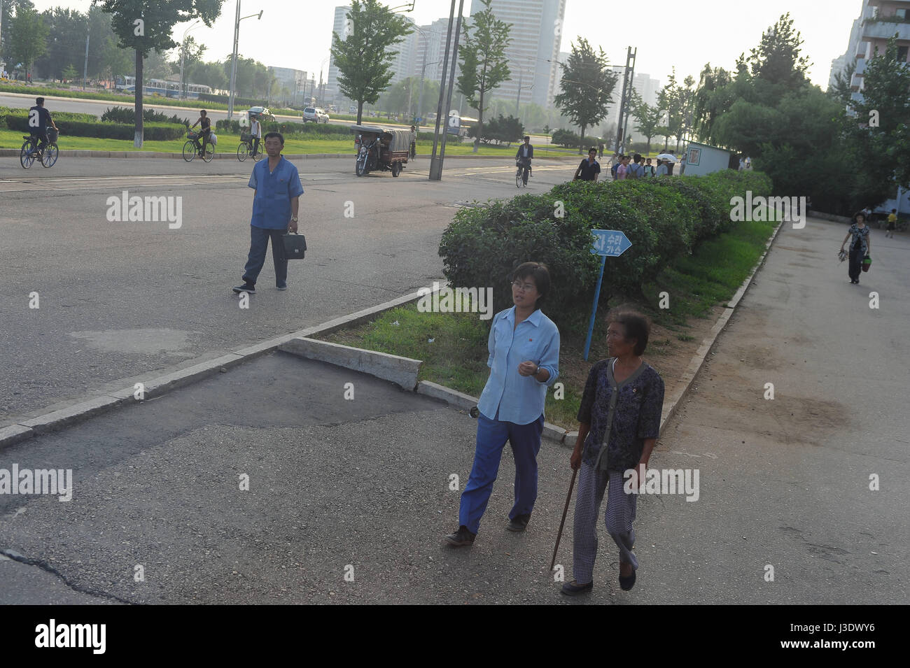 Pyongyang, North Korea, Asia, A street scene in Pyongyang Stock Photo ...