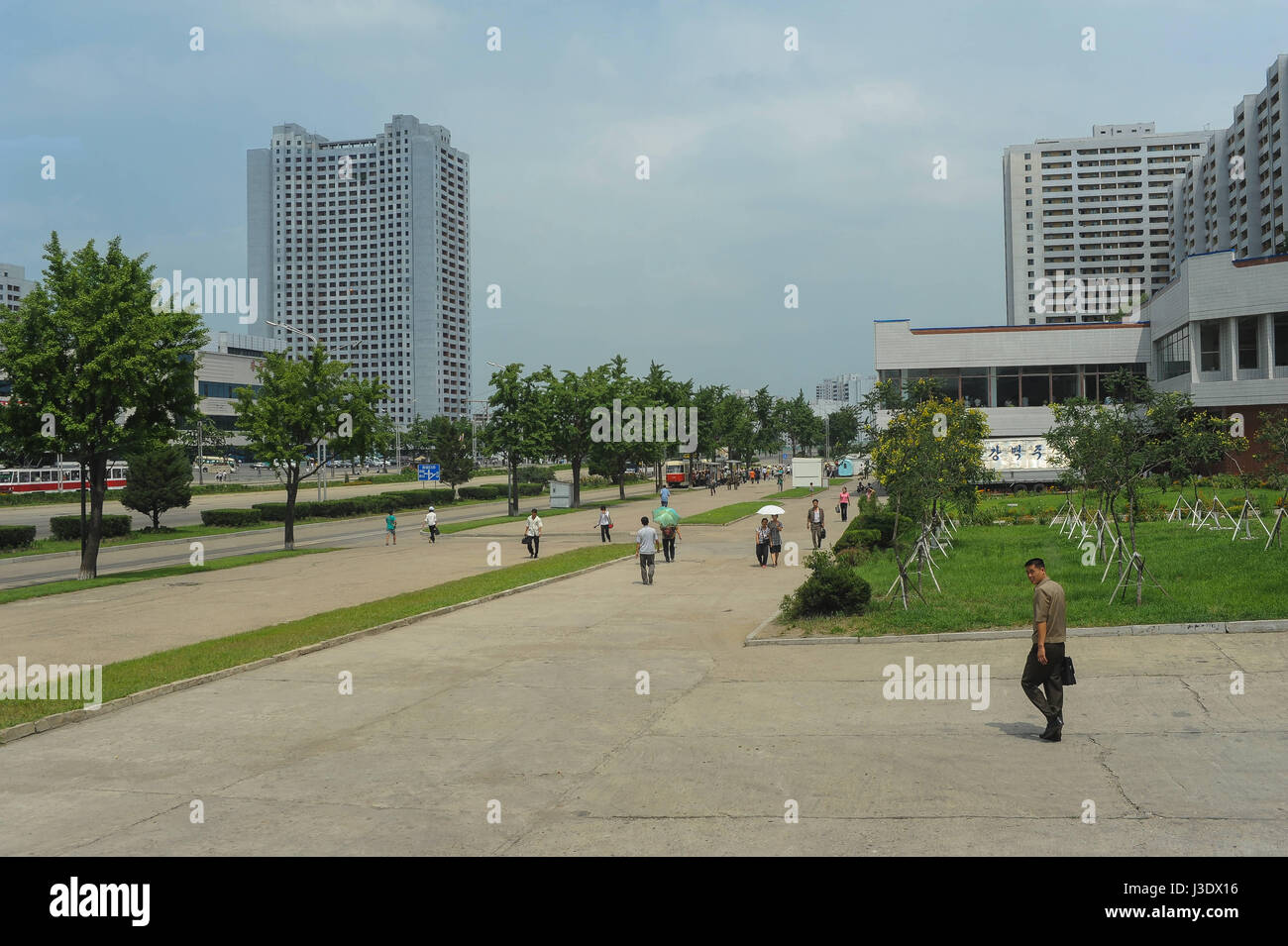 Pyongyang, North Korea, Asia, A street scene in Pyongyang Stock Photo ...