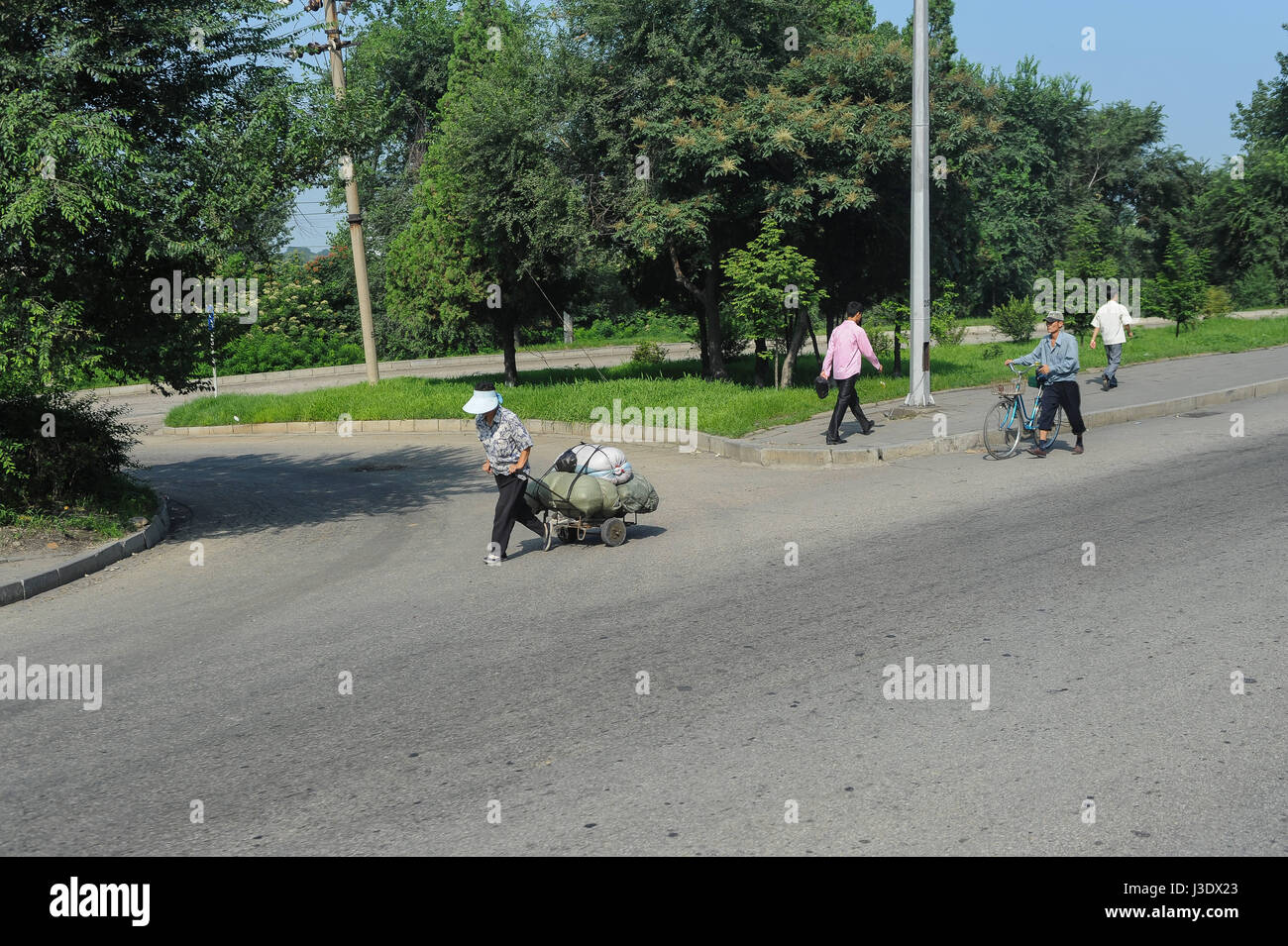 Pyongyang, North Korea, Asia, A street scene in Pyongyang Stock Photo ...