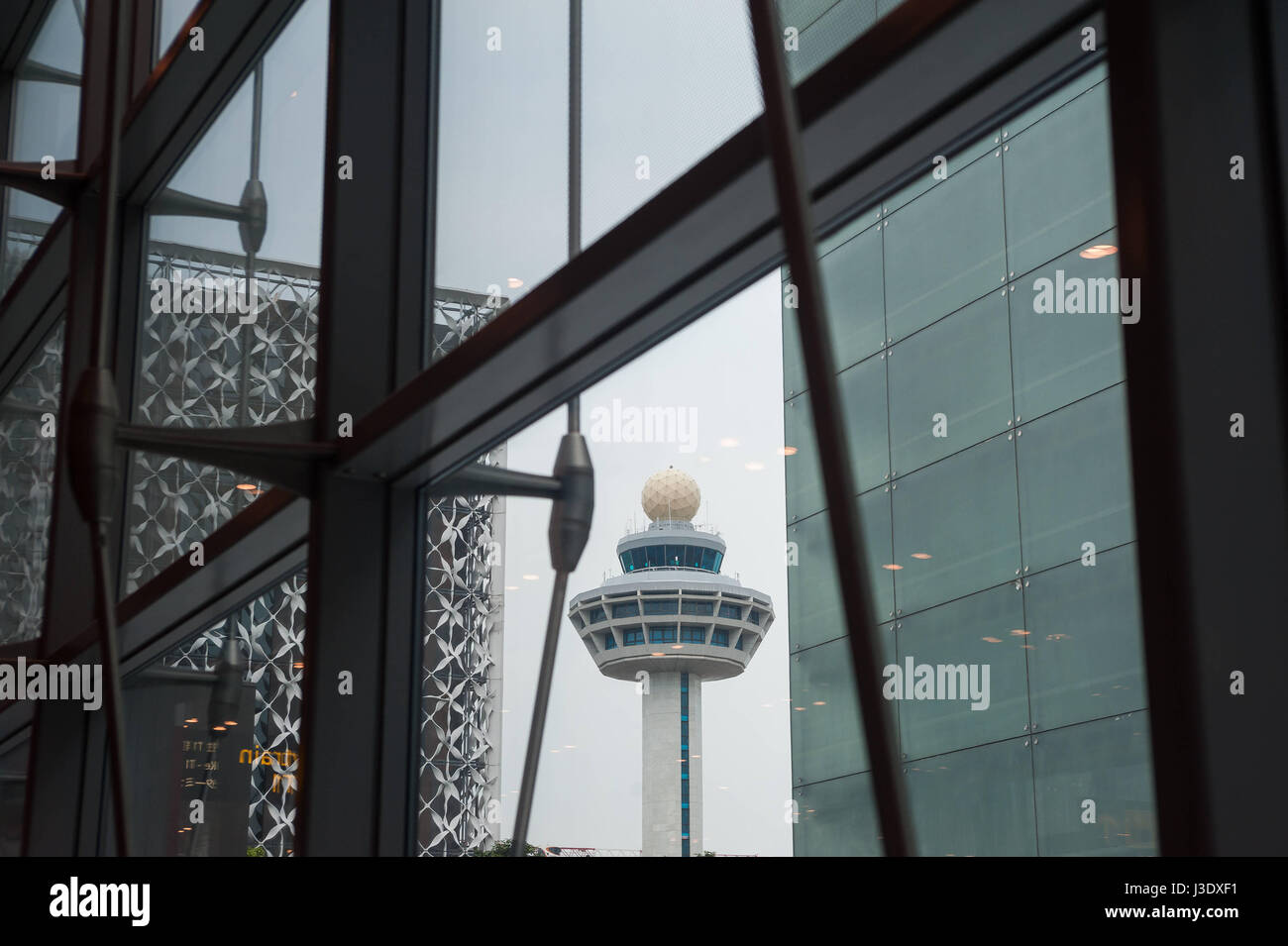 Singapore, Republic of Singapore, Air traffic control tower at ...