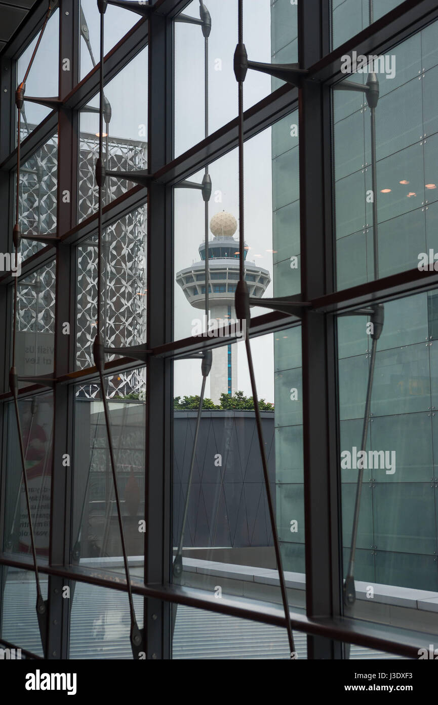 Singapore, Republic of Singapore, Air traffic control tower at ...