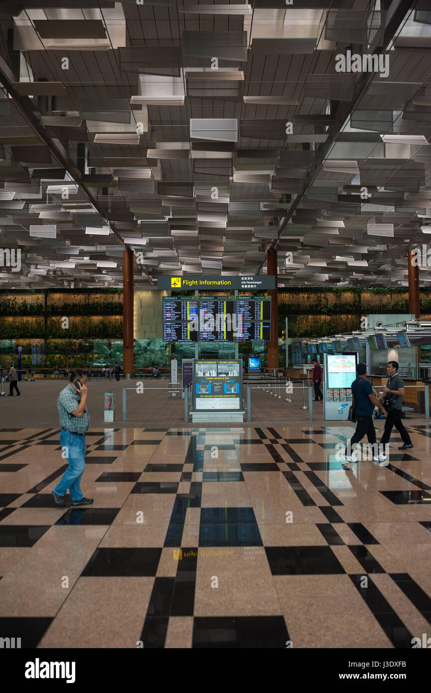 Singapore, Republic of Singapore, Departure hall inside Terminal 3 at ...