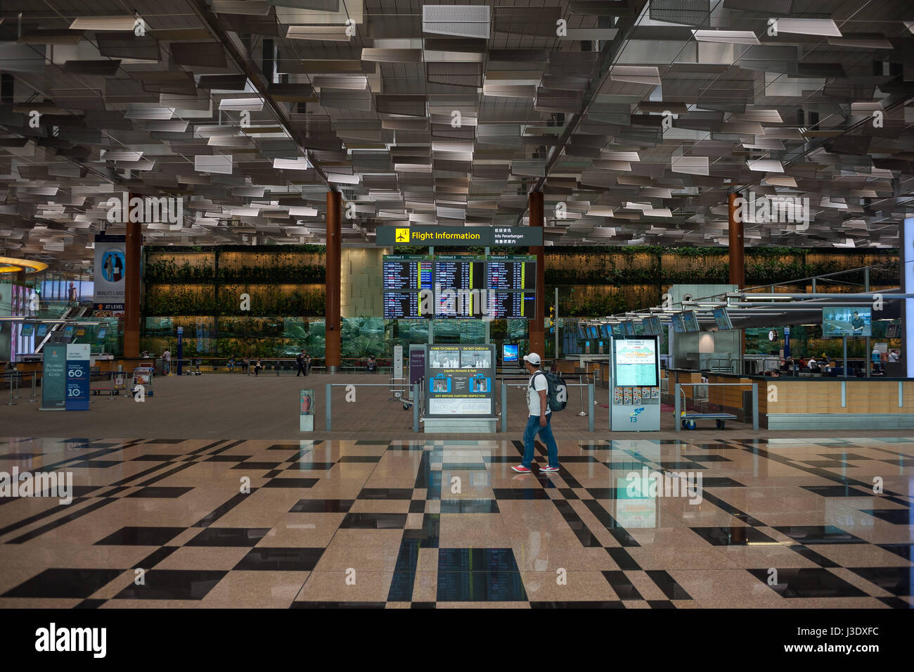Singapore, Republic of Singapore, Departure hall inside Terminal 3 at ...