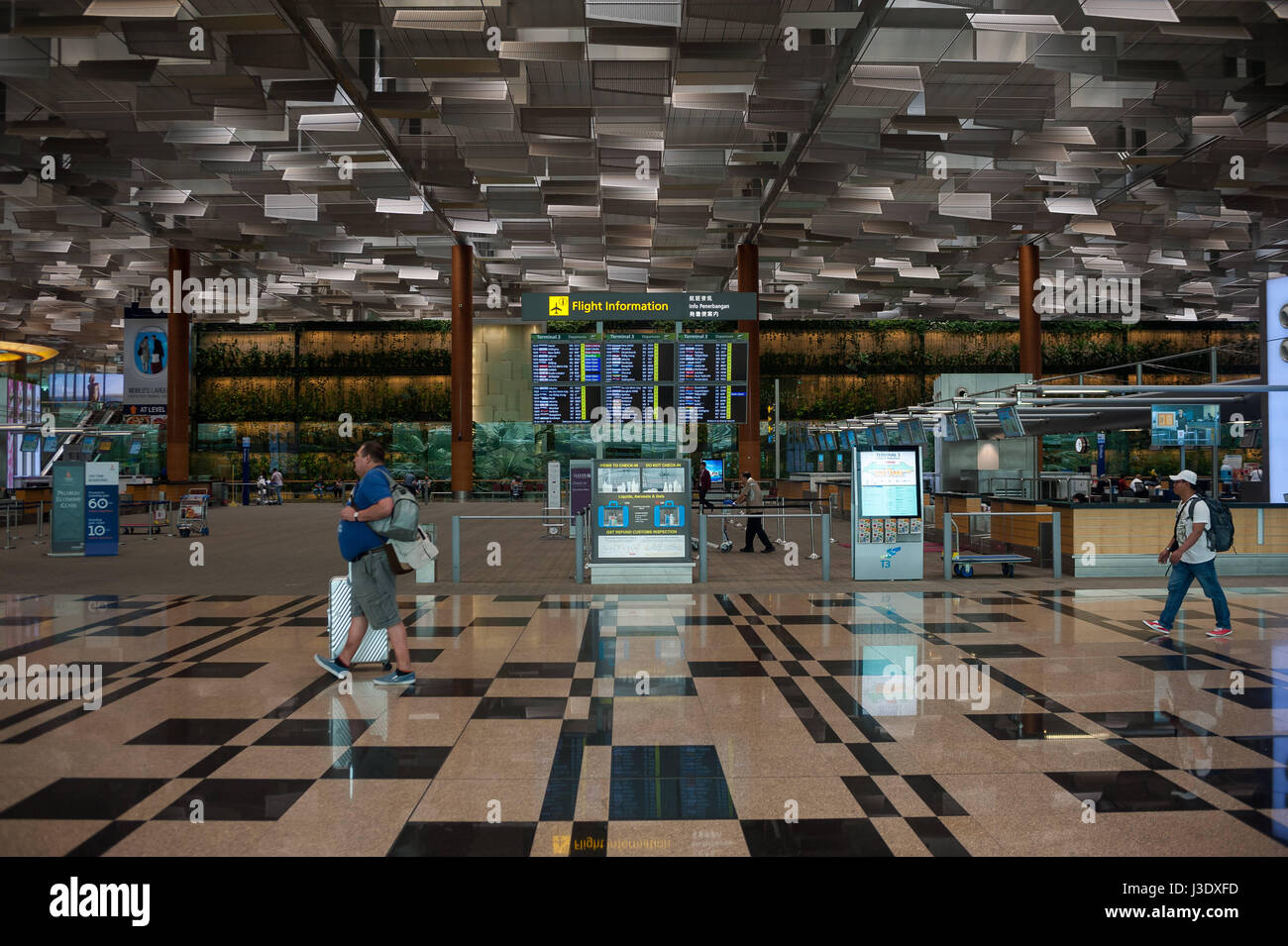 Singapore, Republic of Singapore, Departure hall inside Terminal 3 at ...