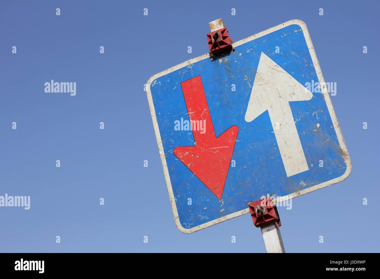 German road sign: priority over oncoming vehicles Stock Photo - Alamy