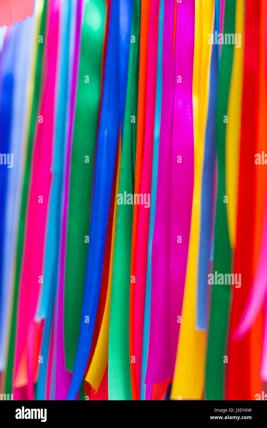 Variety of satin ribbons in different colors and lengths Stock Photo ...