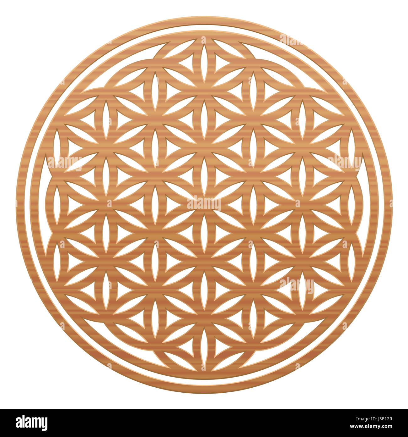 Flower of Life - wooden style, as a symbol for natural spirituality and ...