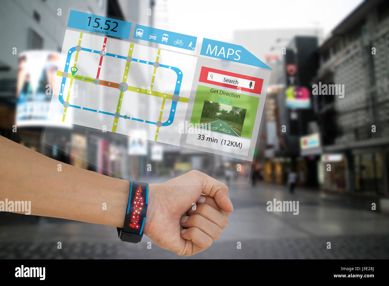 iot, internet of things,concept man use smart watch with augmented ...