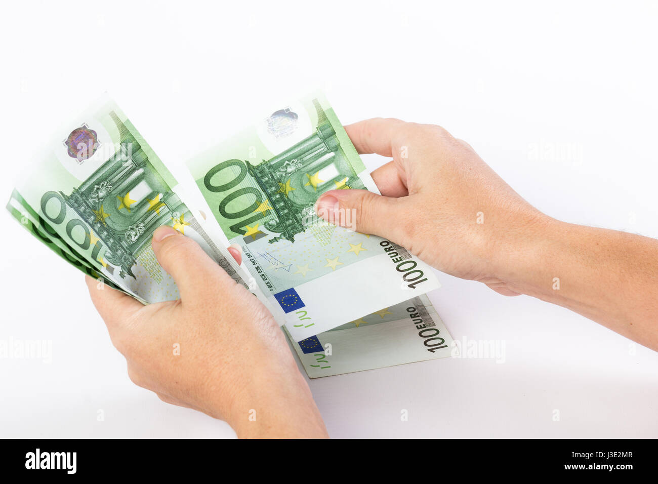 Hands counting cash stack 100 hi-res stock photography and images - Alamy