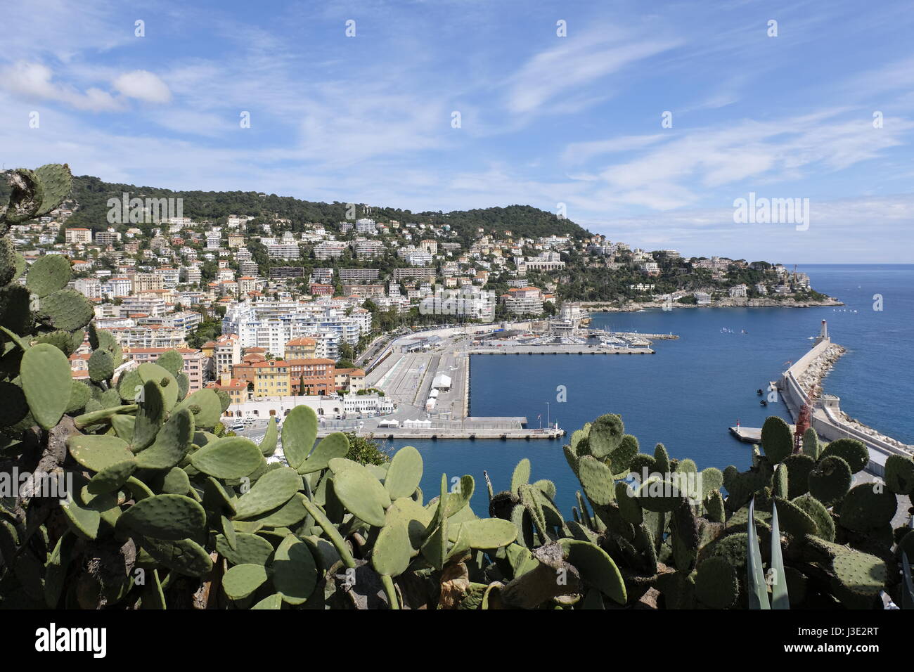 Nice, Provence-Alpes-Côte d'Azur, France. View of the Port of Nice from ...