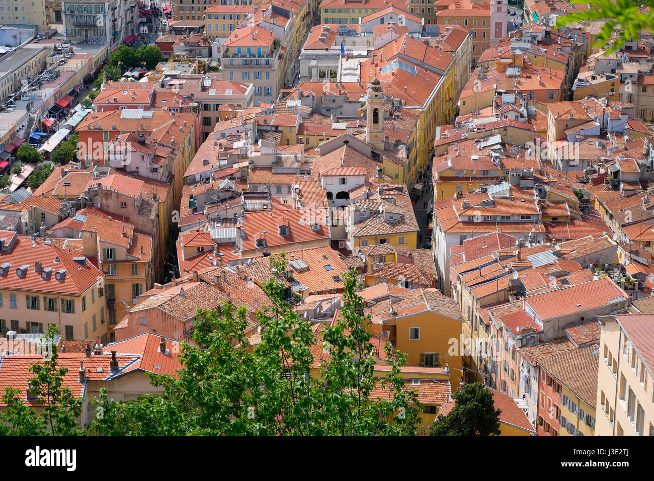 Nice, Provence-Alpes-Côte d'Azur, France. View of Nice from the top of ...