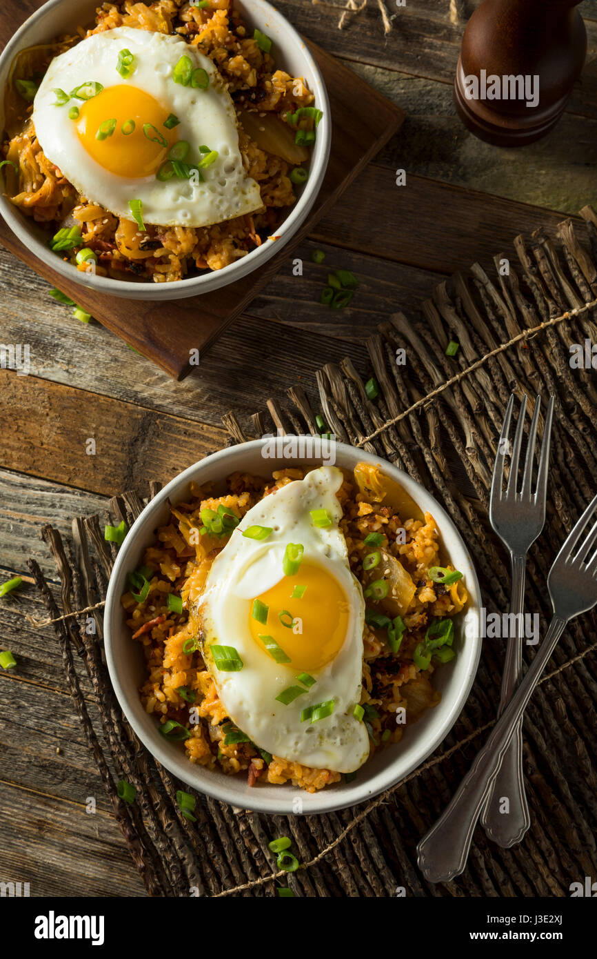 Homemade Korean Kimchi Fried Rice with an Egg Stock Photo - Alamy