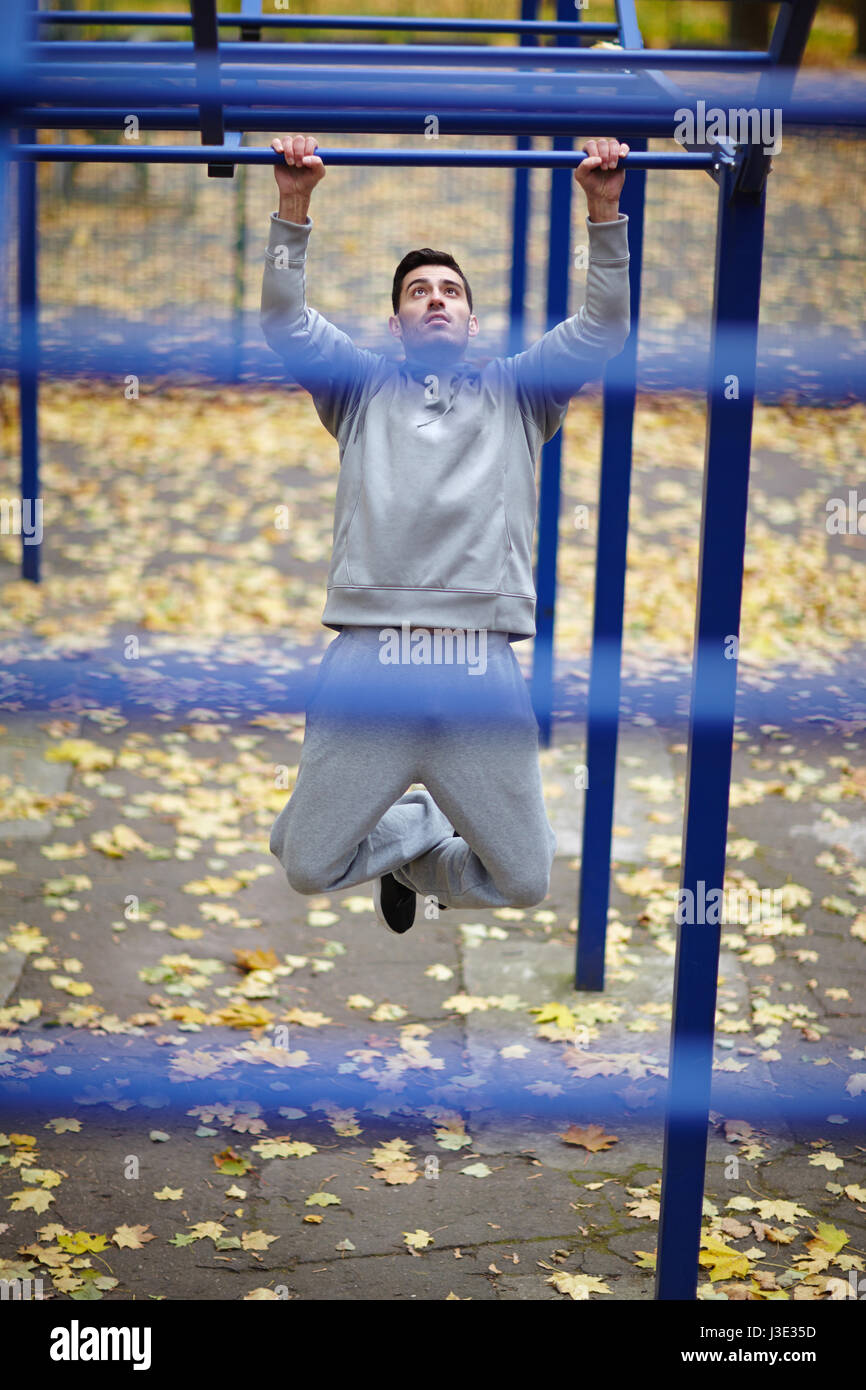 Training in Street Workout Park Stock Photo - Alamy