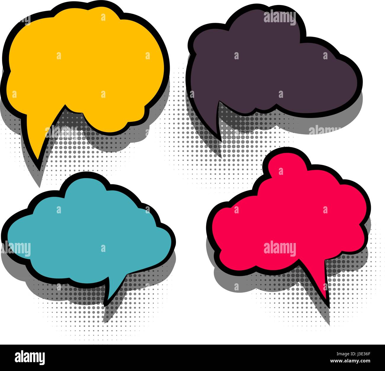 Comic set text empty cartoon colored cloud Stock Vector Image & Art - Alamy
