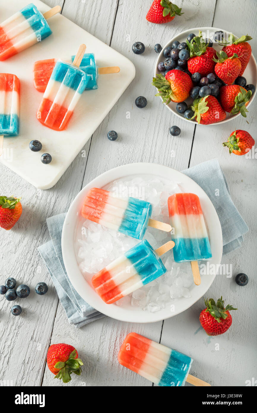 Patriotic Red White Blue Popsicles for the 4th of July Stock Photo - Alamy