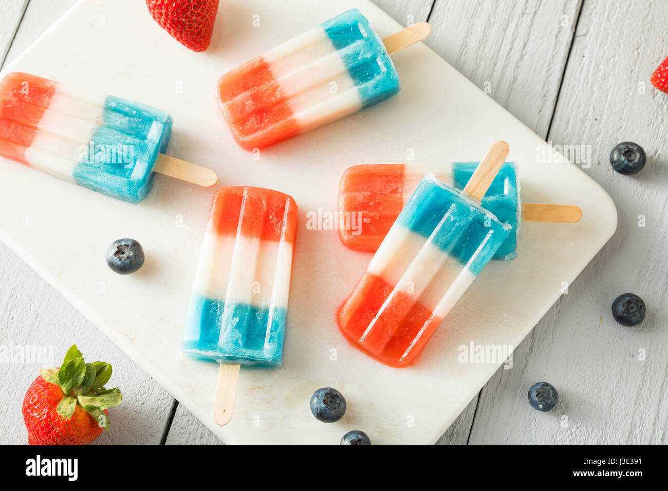 Patriotic Red White Blue Popsicles for the 4th of July Stock Photo - Alamy