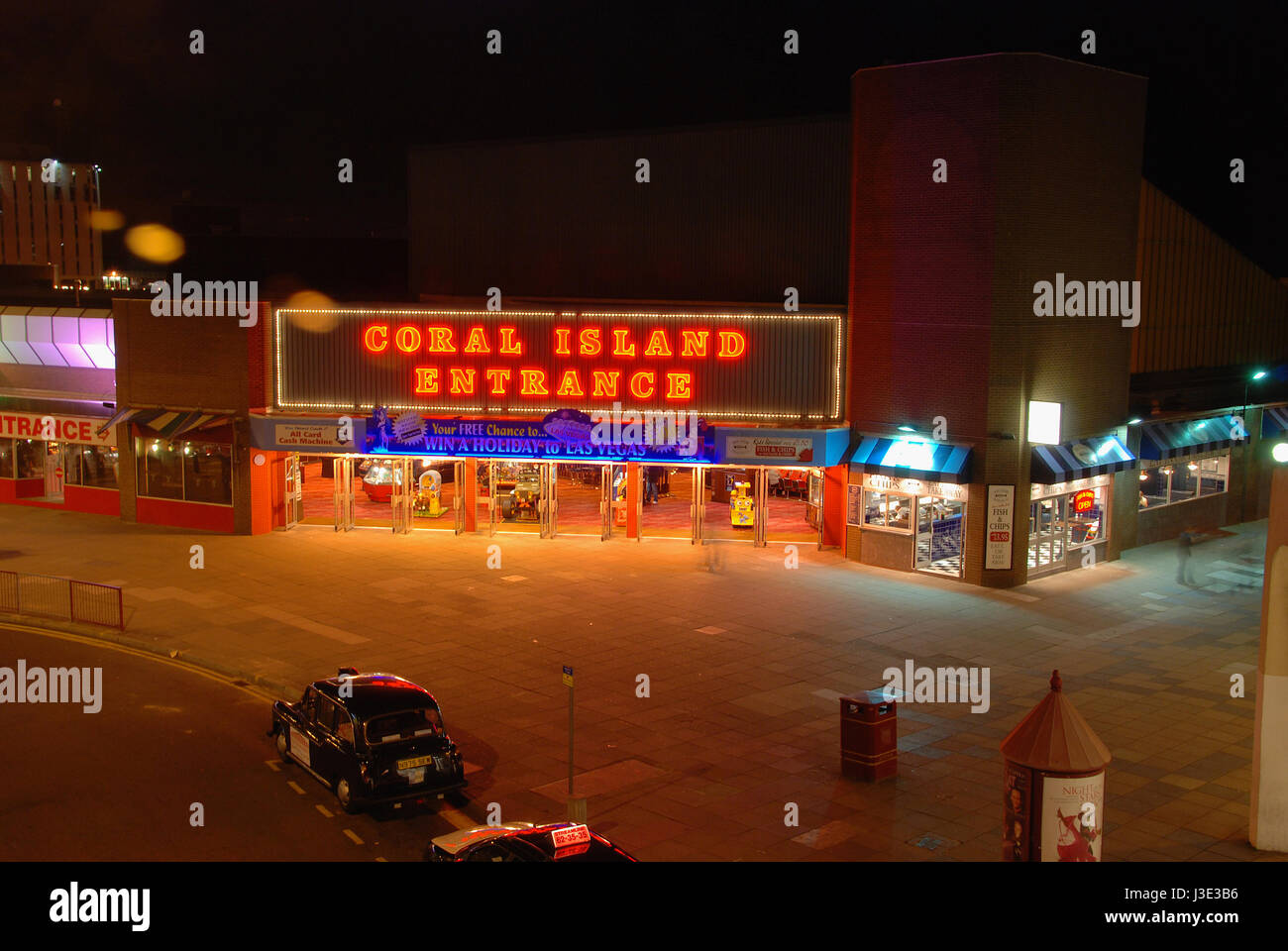 The lights on the promenade at night in Blackpool, Lancashire, England ...