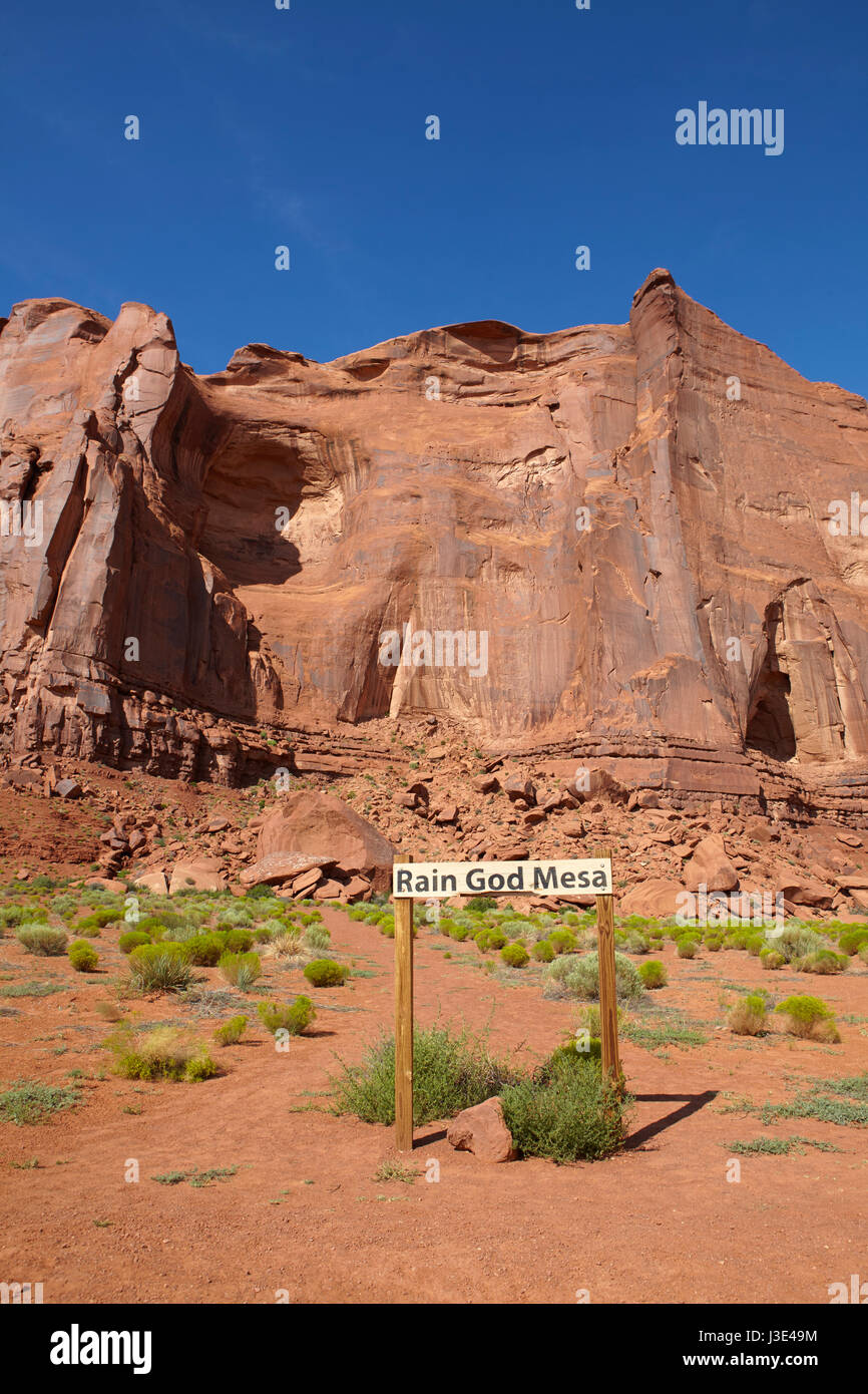 Rain God Mesa at Monument Valley, Arizona, United States Stock Photo ...