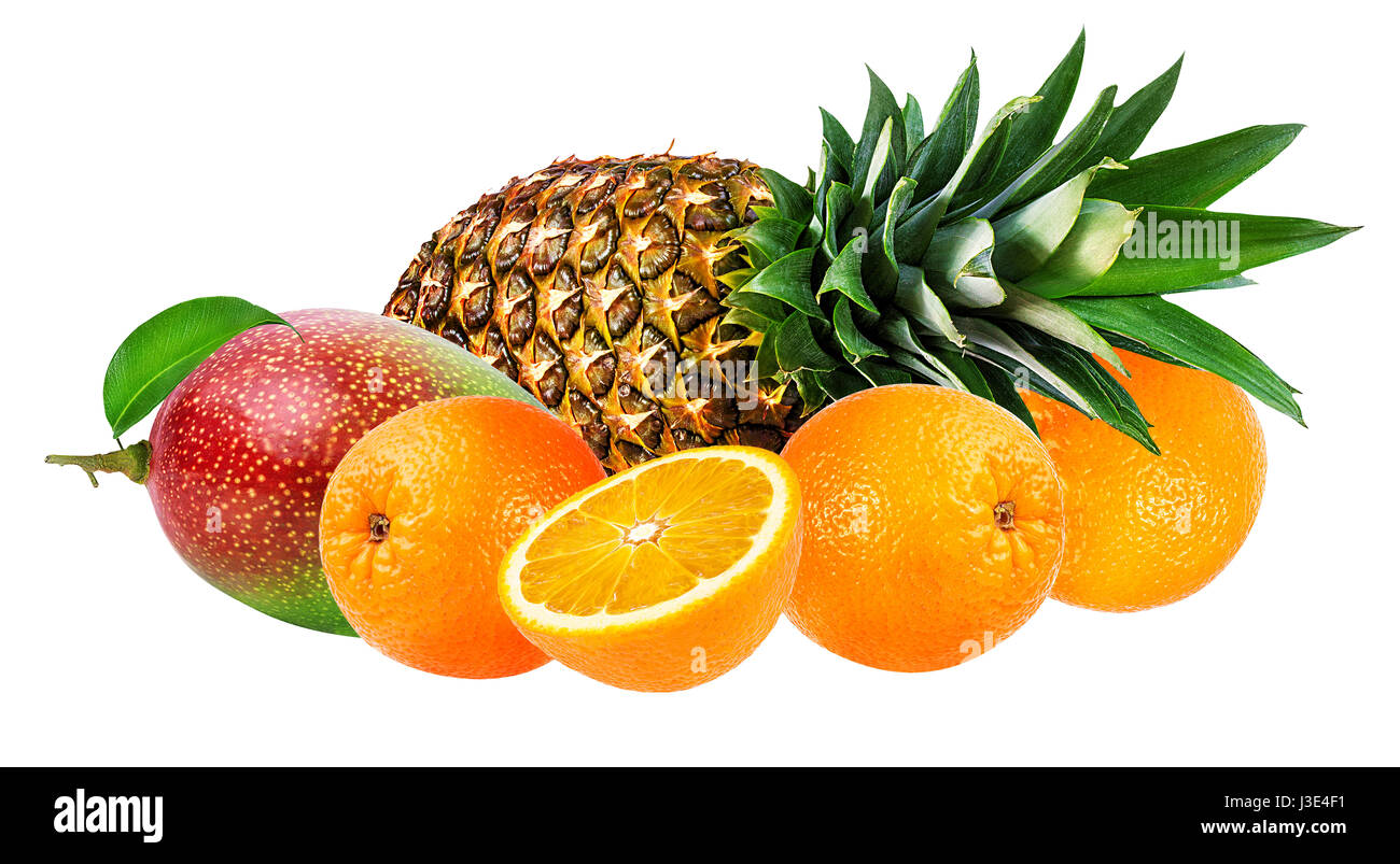 Collection of fruits isolated on white background Stock Photo - Alamy