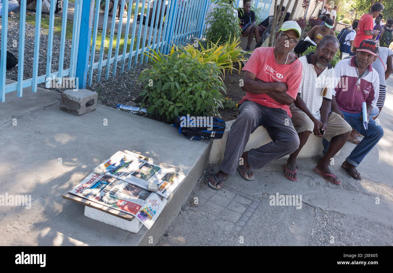 Honiara, Solomon Island - March 7th, 2017: A street vendor selling ...