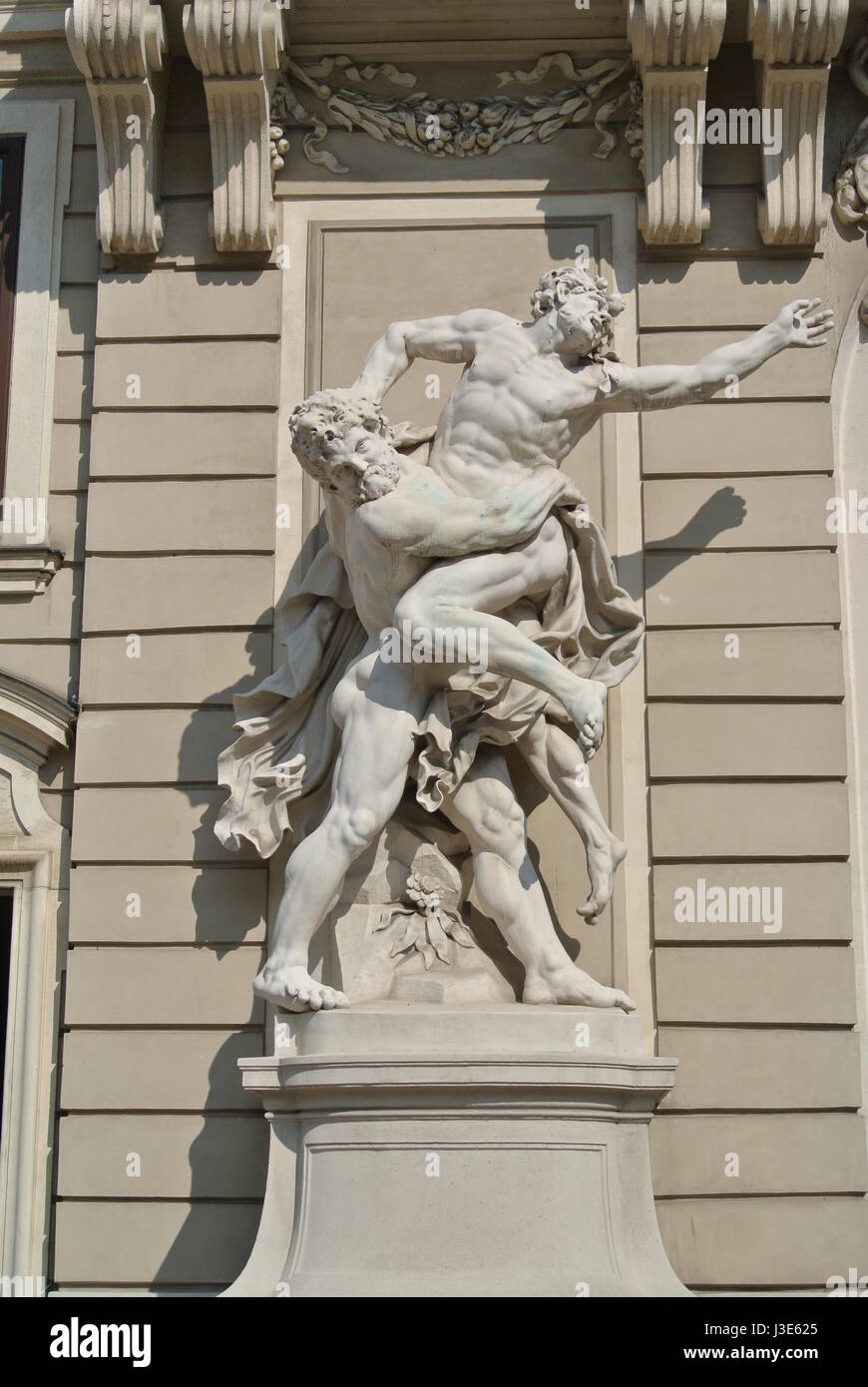 Classical style stone statue of Hercules grappling with a man, St ...