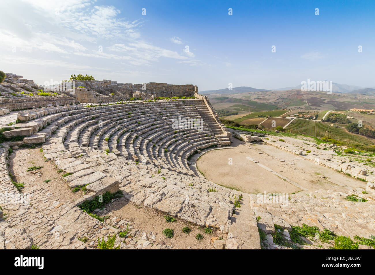 Segesta Temple Amphitheatre Sicily Italy Stock Photo - Alamy