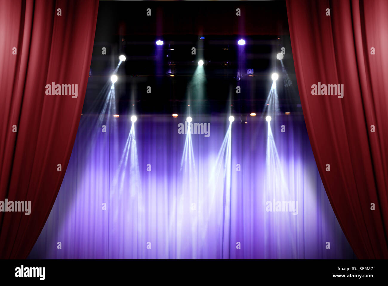 Red Stage Curtains Open