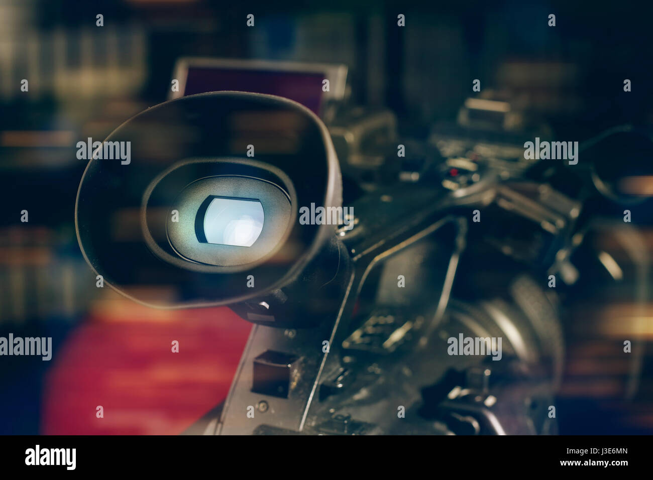 professional video camcorder in studio with blurred background Stock ...