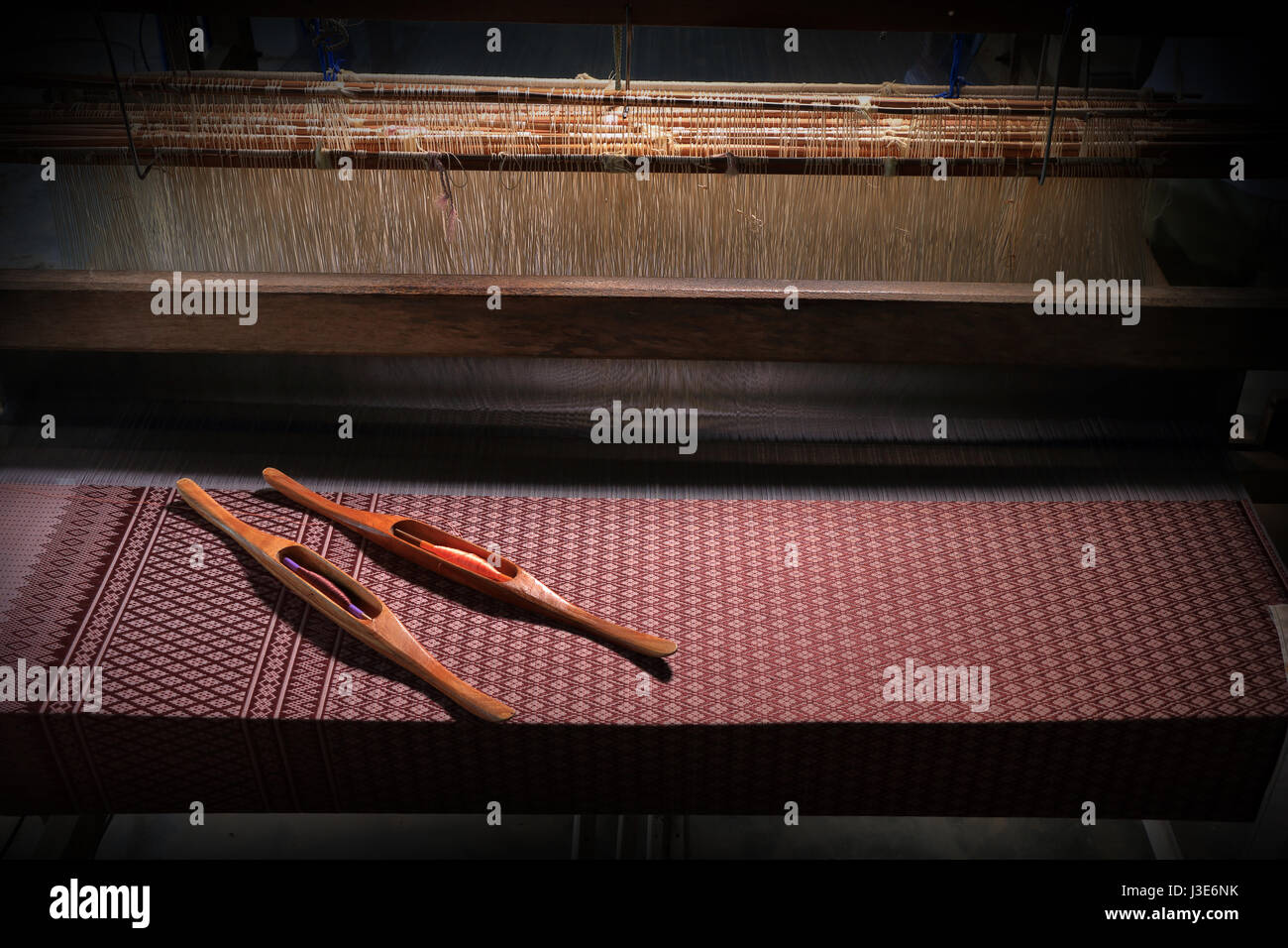 Thai Silk. Thai traditional weaving loom Stock Photo - Alamy