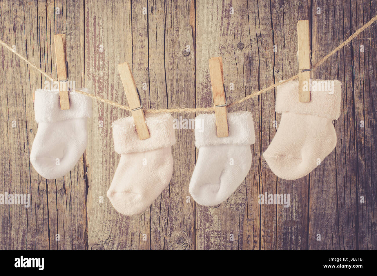 Vintage socks on the line hi-res stock photography and images - Alamy
