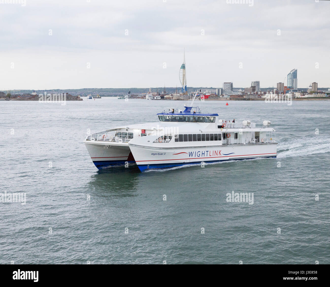 The catamaran ferry operated by Wightlink between Old Portsmouth and ...