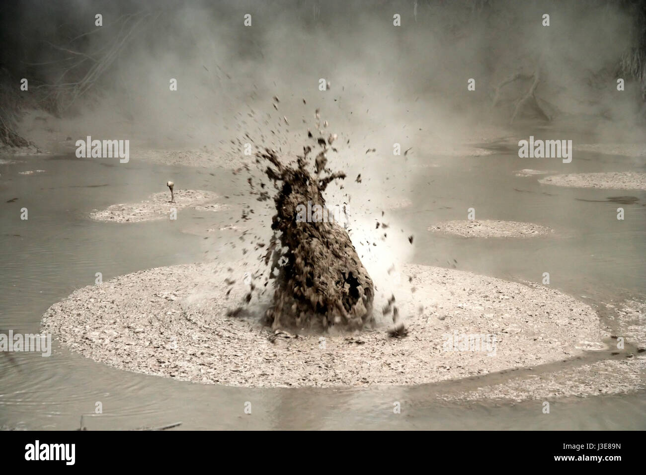Hot bubbling mud pools eruption wai o tapu geothermal wonderland High ...