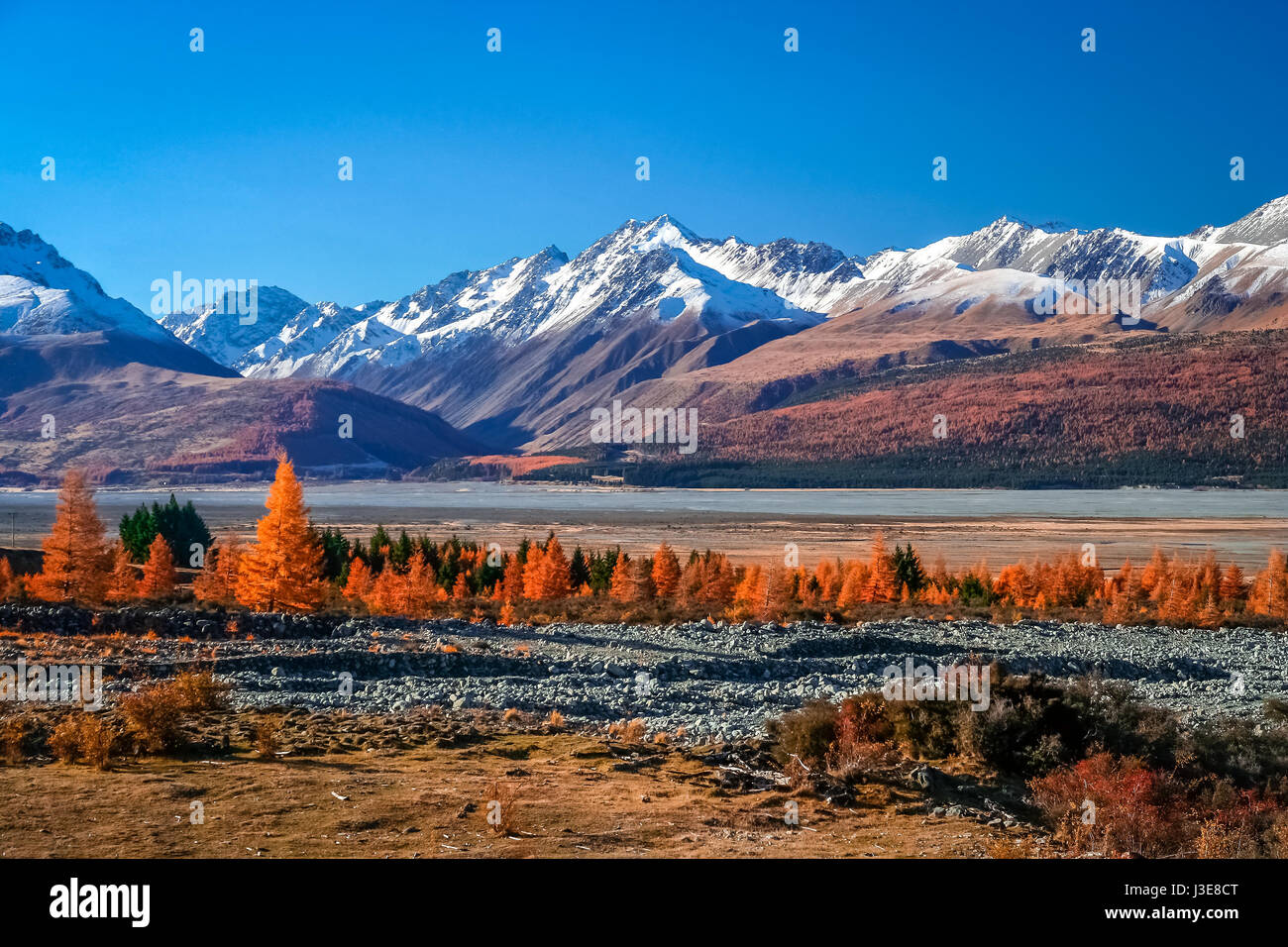 Beautiful mountain scenery on road to Mt Cook New Zealand Stock Photo ...