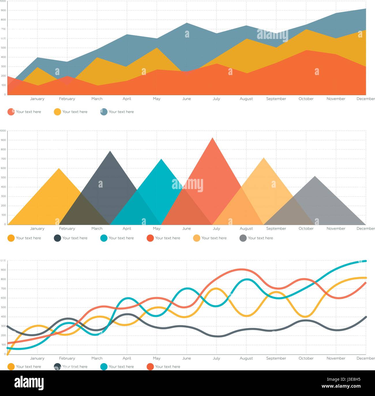 Line chart and triangle chart Stock Vector Image & Art - Alamy